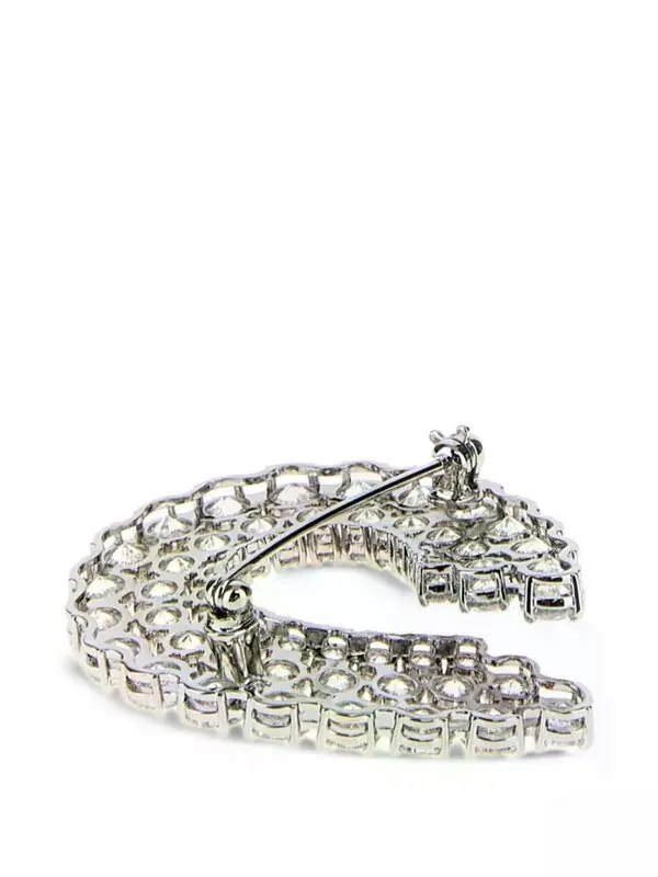 SWAROVSKI Matrix Round-cut Zirconia Brooch - Silver