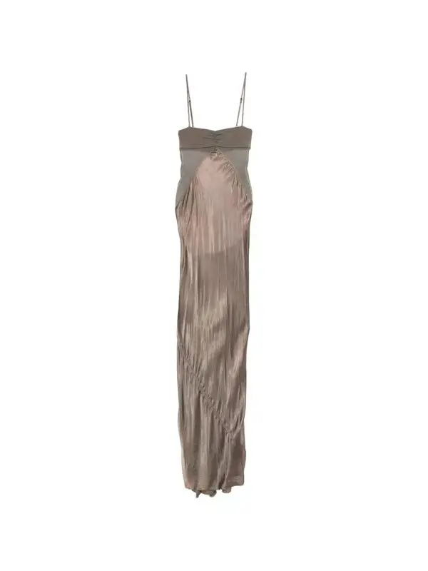 Rick Owens Combo Slip Maxi Dress - Brown