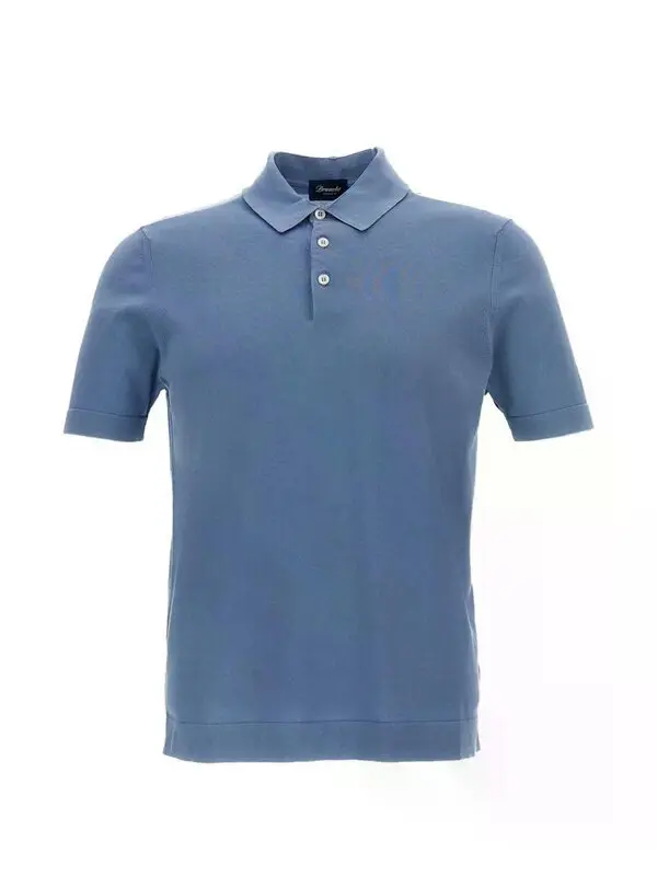 DRUMOHR Button Polo Shirt - Blue