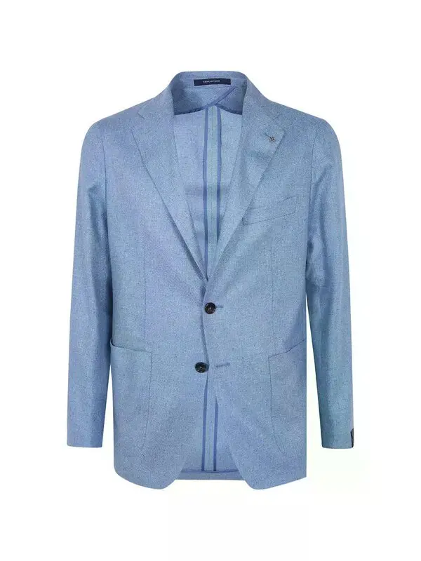 Tagliatore Button Silk Blazer - Blue