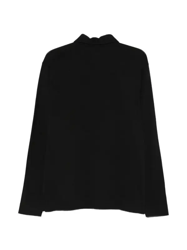 LARDINI Long-sleeve Polo Shirt - Black