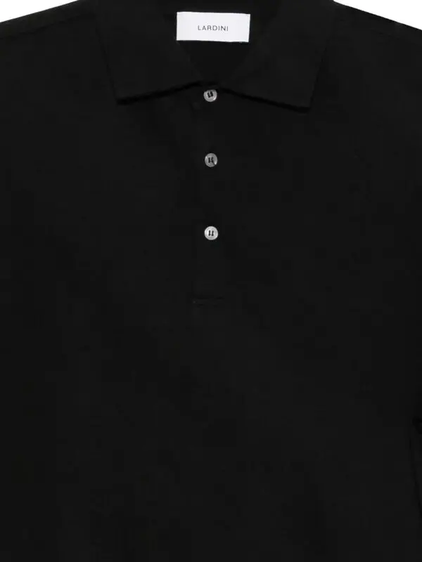 LARDINI Long-sleeve Polo Shirt - Black