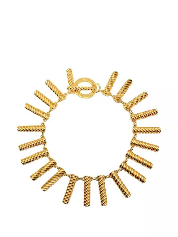 Carven Vintage Sunburst Logo-clasp Collar - Gold