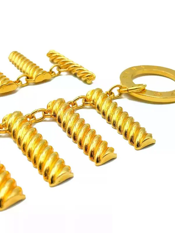 Carven 1970s Sunburst Logo Clasp Collar Necklace