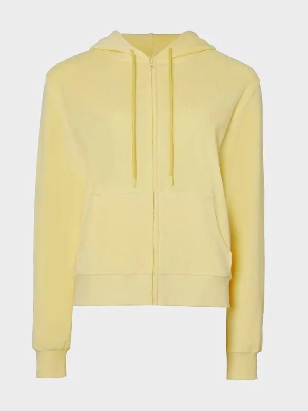 Hunza G Terry Towelling Zip Hoodie - Butter