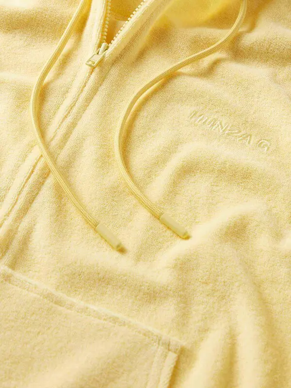 Hunza G Terry Towelling Zip Hoodie - Butter