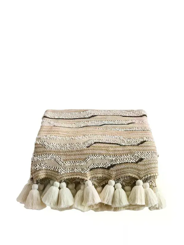 SOHO HOME Cloud Knitted Tassel-detail Throw - Neutrals