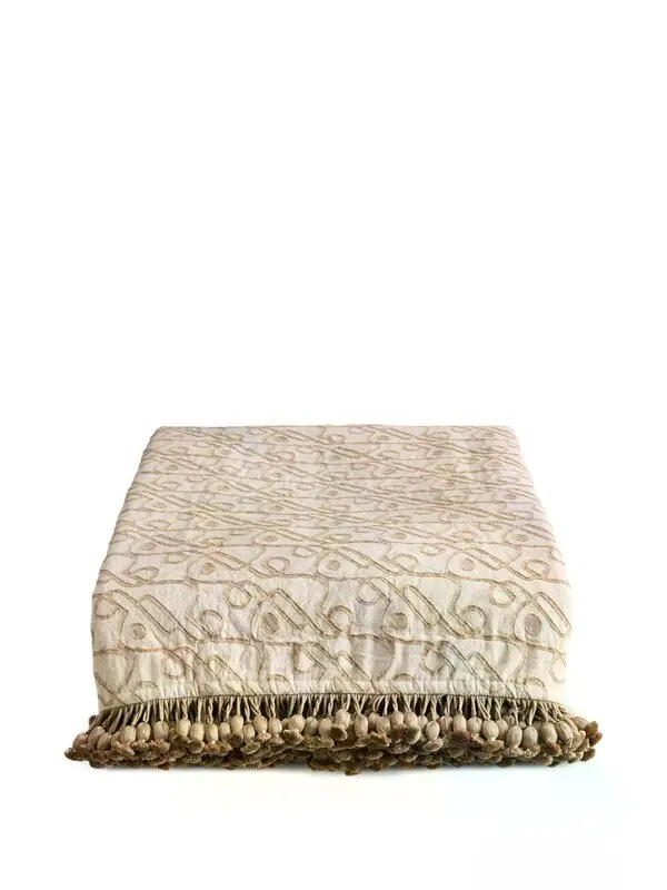 SOHO HOME Tilney Tassel-detail Patterned Bedspread - Neutrals