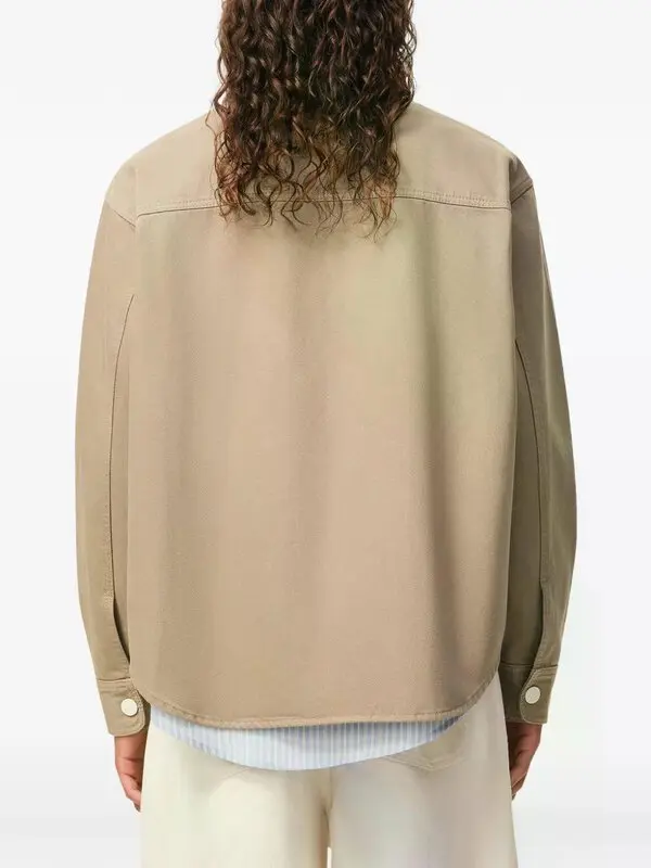 AMI Paris De Coeur Cotton Twill Overshirt - Neutrals