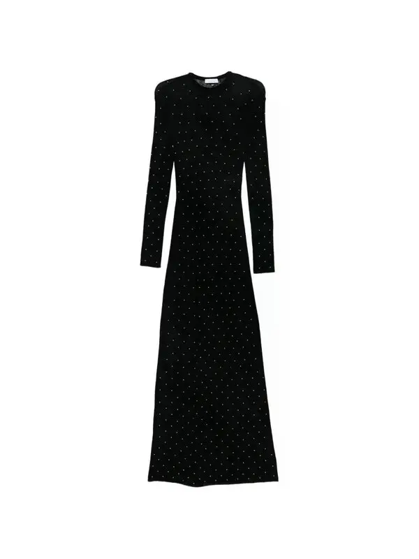 Rabanne Studded Long-sleeve Maxi Dress - Black