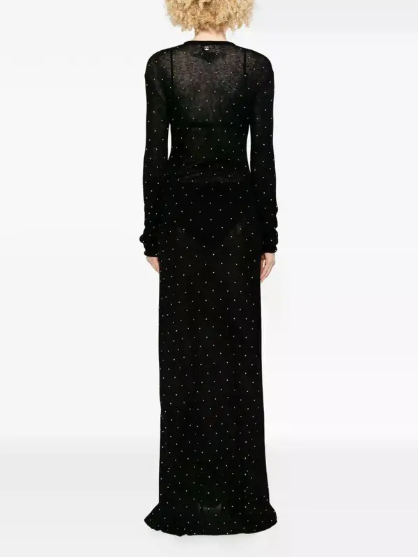 Rabanne Studded Long-sleeve Maxi Dress - Black