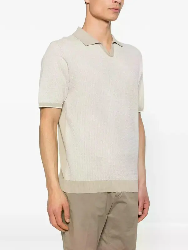 Corneliani V-neck Knitted Polo Shirt