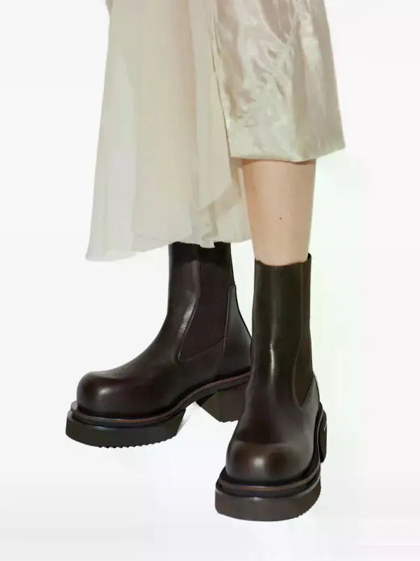 Rick Owens Temple Beatle Bogun Ankle Boots - Brown