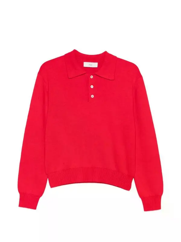 DUNST Button Collared Polo Shirt - Red