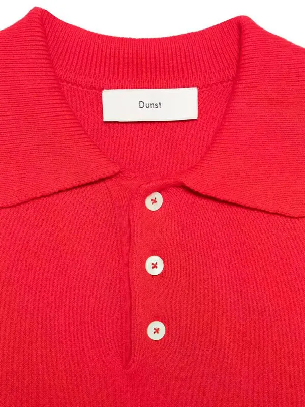 DUNST Button Collared Polo Shirt - Red