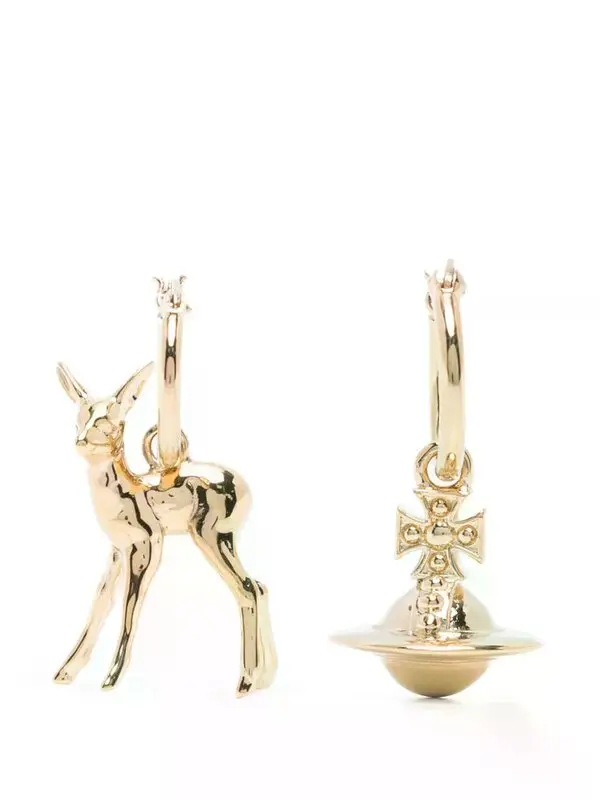 VIVIENNE WESTWOOD Deer-orb Hoop Earrings - Gold