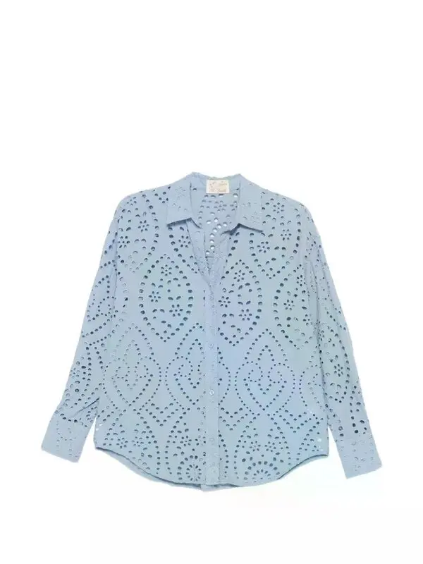 MC2 SAINT BARTH Sangallo Cotton Blouse - Blue
