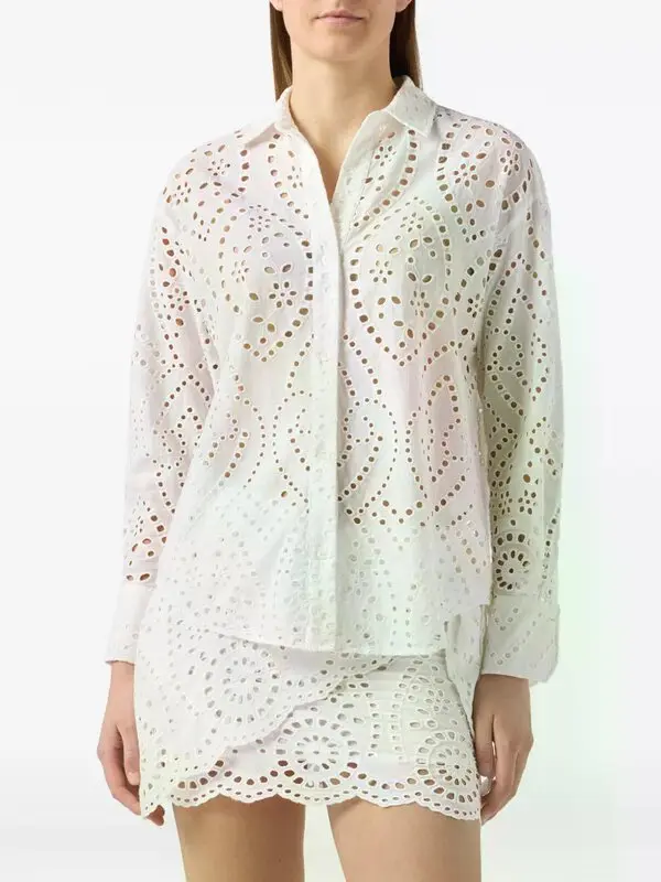 MC2 SAINT BARTH Sangallo Embroidery Blouse - White