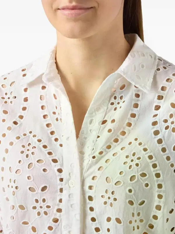 MC2 SAINT BARTH Sangallo Embroidery Blouse - White
