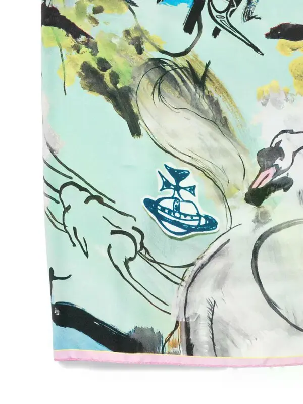 VIVIENNE WESTWOOD Graphic-print Scarf - Blue