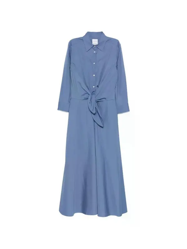SARA ROKA Dralla Buttoned Midi Dress - Blue