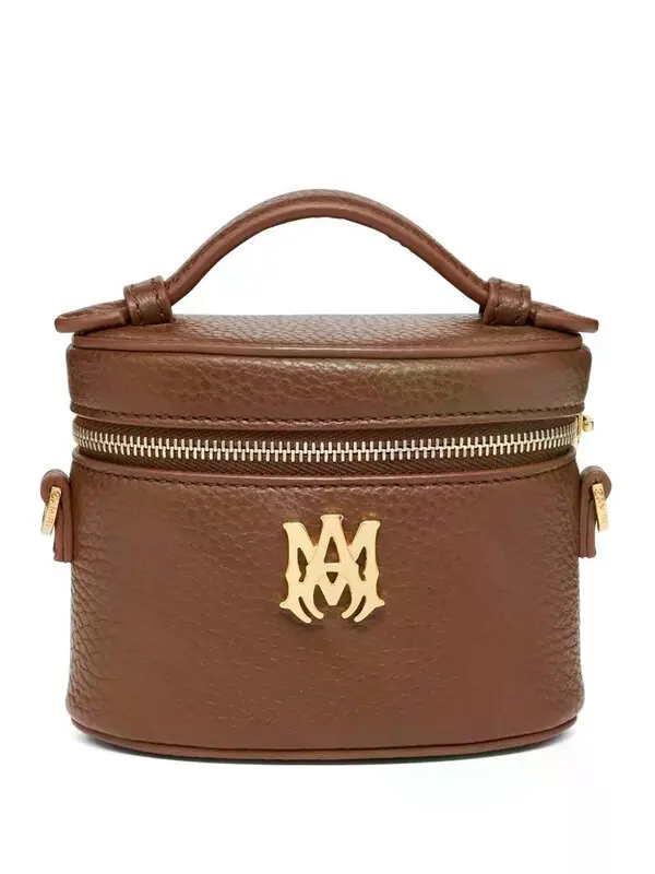 Amiri Nano Logo Leather Vanity Bag - Brown