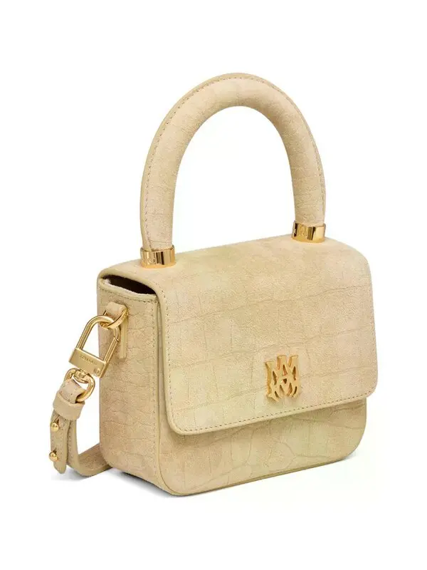 Amiri Croc-embossed Satchel - Neutrals