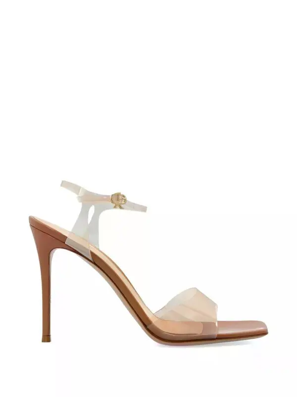 GIANVITO ROSSI Cher Square Toe Heeled Sandals - White