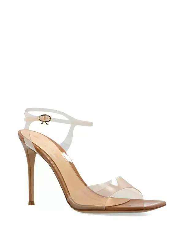 GIANVITO ROSSI Cher Square Toe Heeled Sandals - White