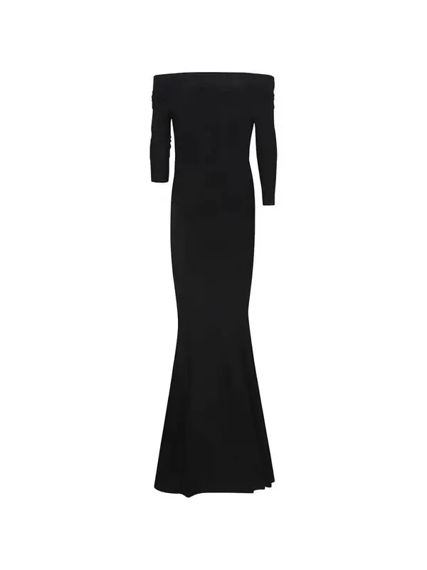 Norma Kamali Off-shoulder Long-sleeve Dress