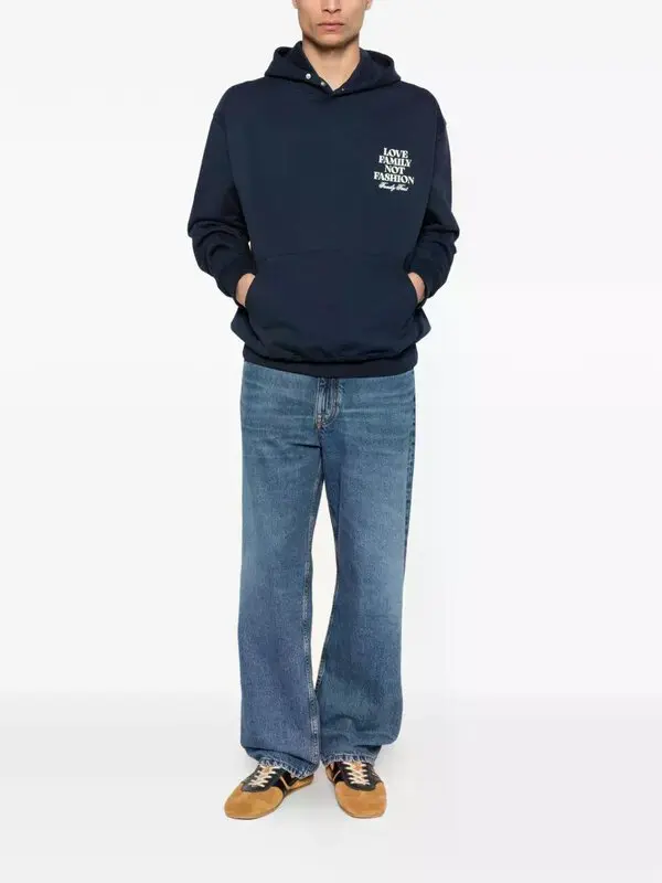 FAMILY FIRST Lettering Hoodie - Blue
