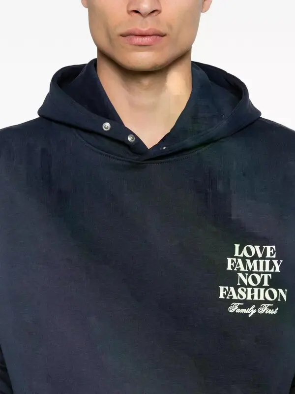 FAMILY FIRST Lettering Hoodie - Blue