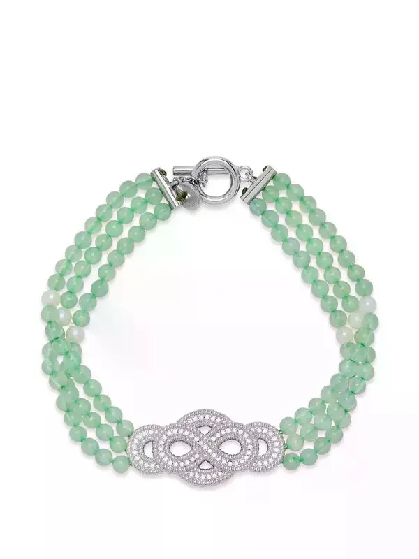 Shanghai Tang Infinite Knot Beaded Bracelet - Silver