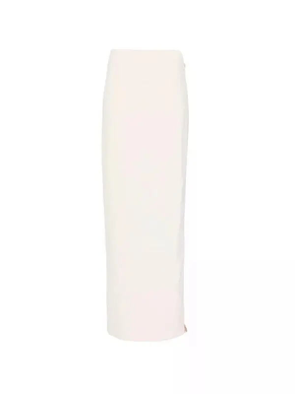 Elisabetta Franchi Crêpe Skirt With Jewel Zip Detail - Neutrals