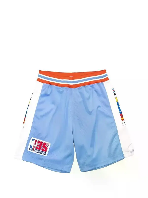 Mitchell & Ness Nba Clippers 80 Striped Logo Shorts - Blue