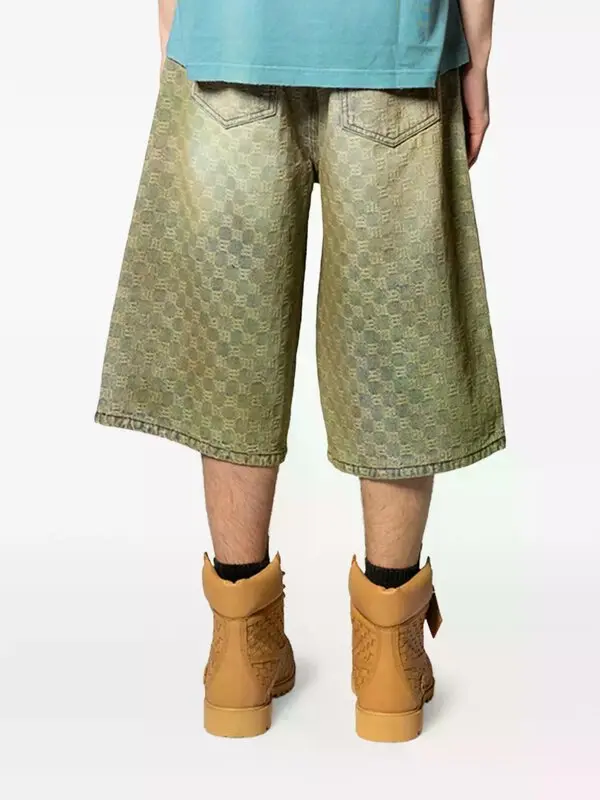 MISBHV Patterned Denim Wide Leg Shorts