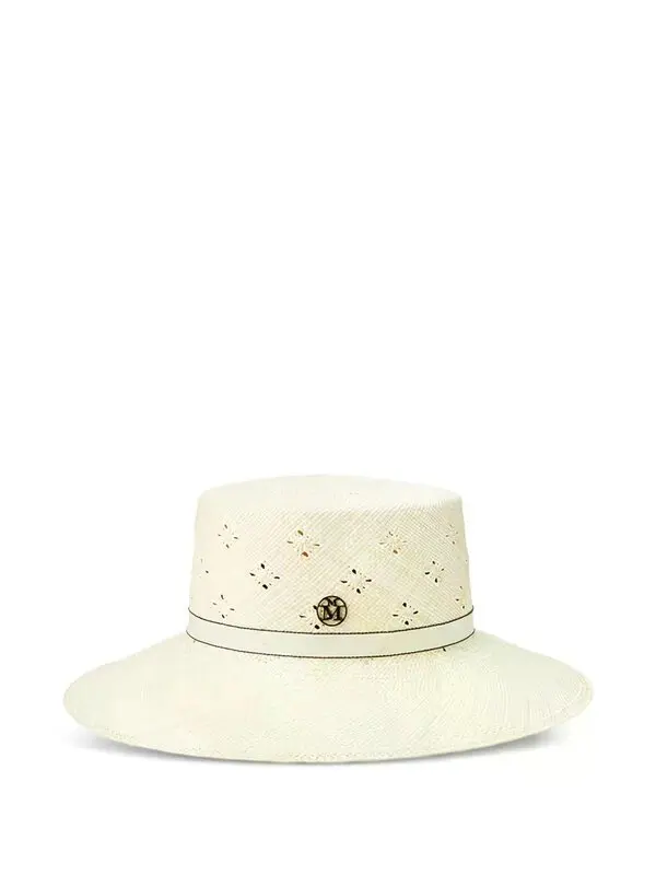 MAISON MICHEL Ludi Perforated Straw Hat - Neutrals