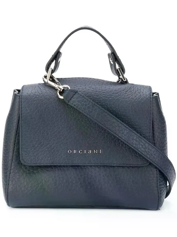 ORTIGNI Mini Boxy Logo Shoulder Bag - Blue