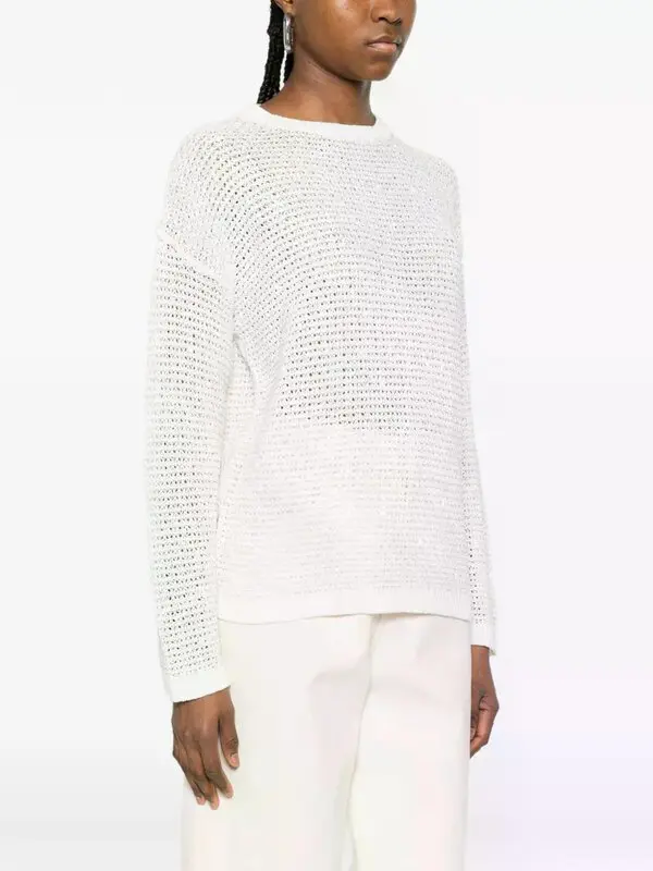 Fabiana Filippi Crew-neck Knitted Sweater - White