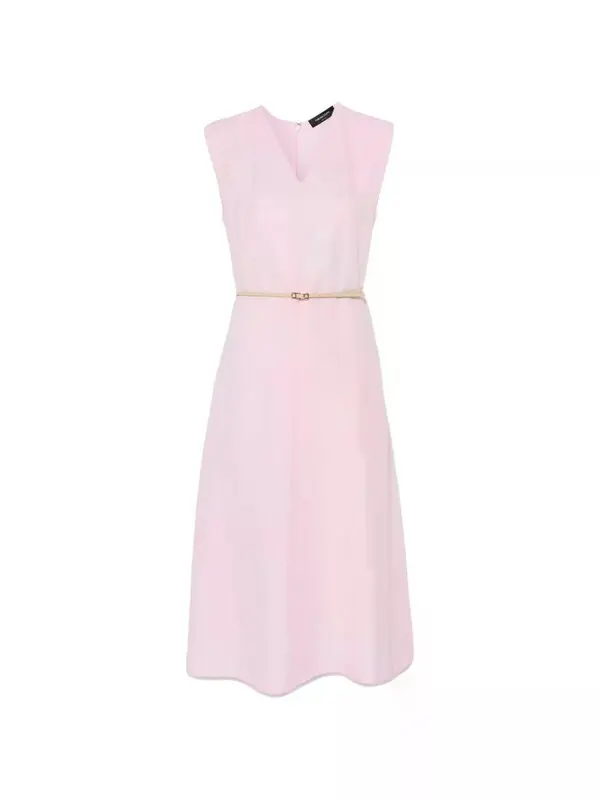 Fabiana Filippi V-neck Belted A-line Dress - Pink