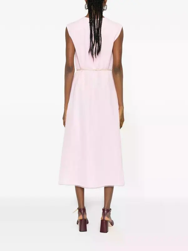 Fabiana Filippi V-neck Belted A-line Dress - Pink