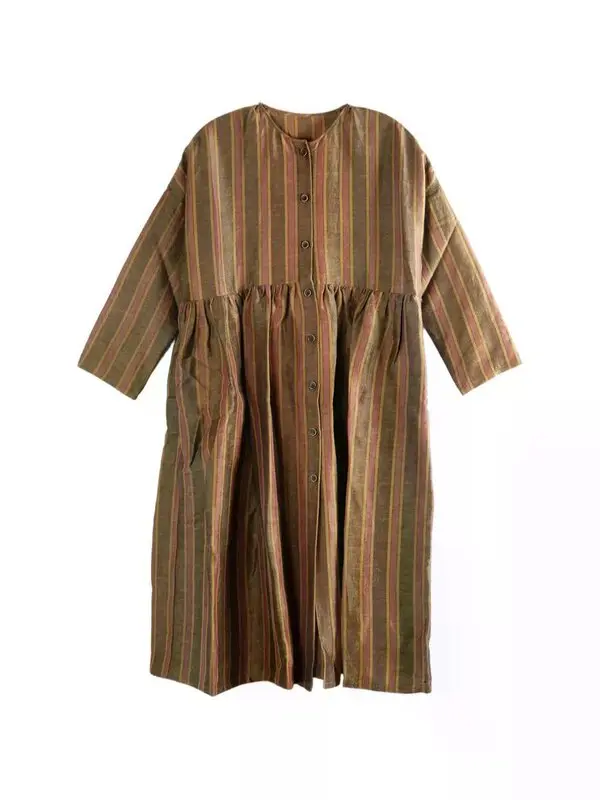 UMA WANG Striped Buttoned Midi Dress
