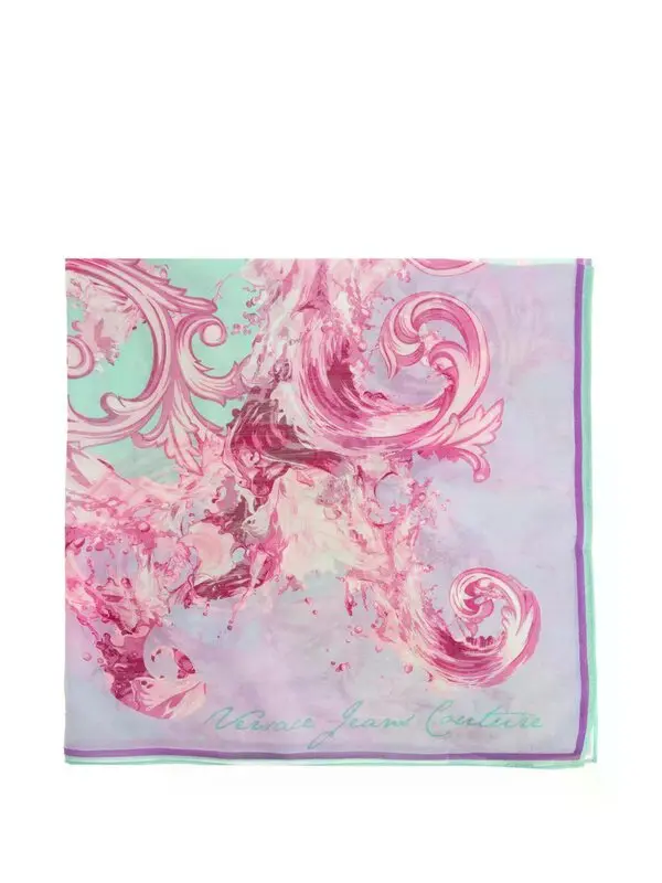 Versace Printed Trim Scarf - Pink