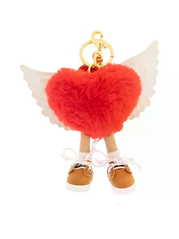 Moschino Heart Wings Keyring - Red