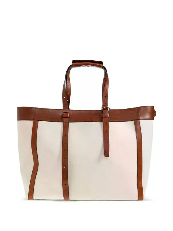 Moschino Trimmed Tag Tote - Neutrals