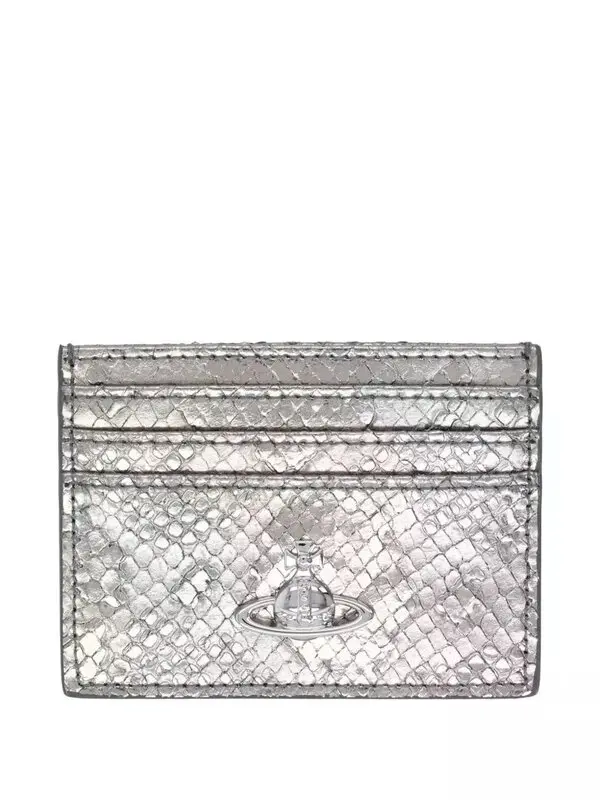 VIVIENNE WESTWOOD Orb Reptile-effect Card Holder - Silver