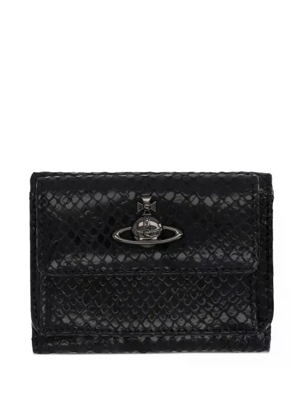 VIVIENNE WESTWOOD Orb Textured Leather Wallet - Black