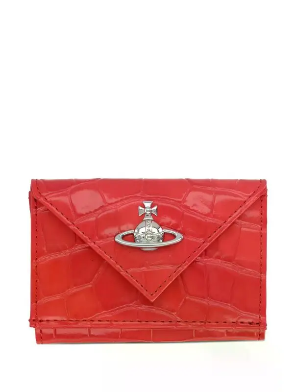 VIVIENNE WESTWOOD Croc-effect Orb Wallet - Red