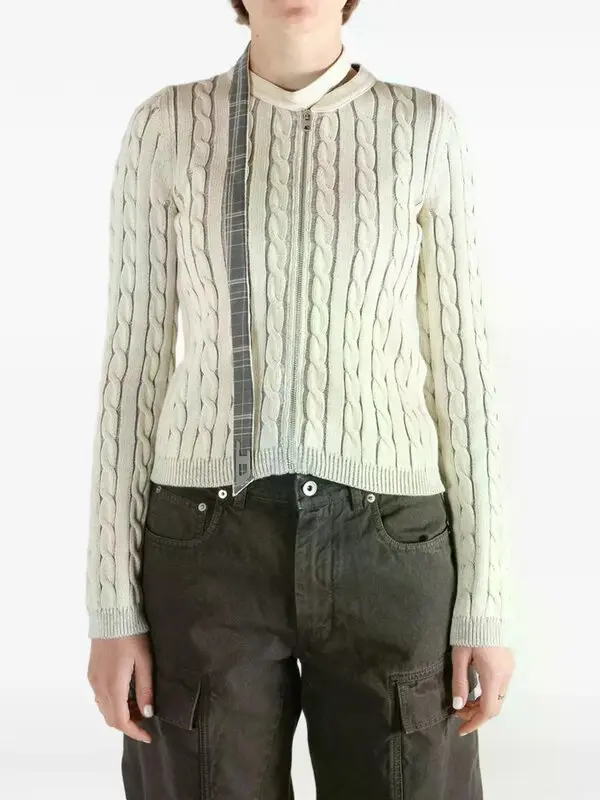 DIESEL® Cable Knit Zip-up Cardigan - Neutrals