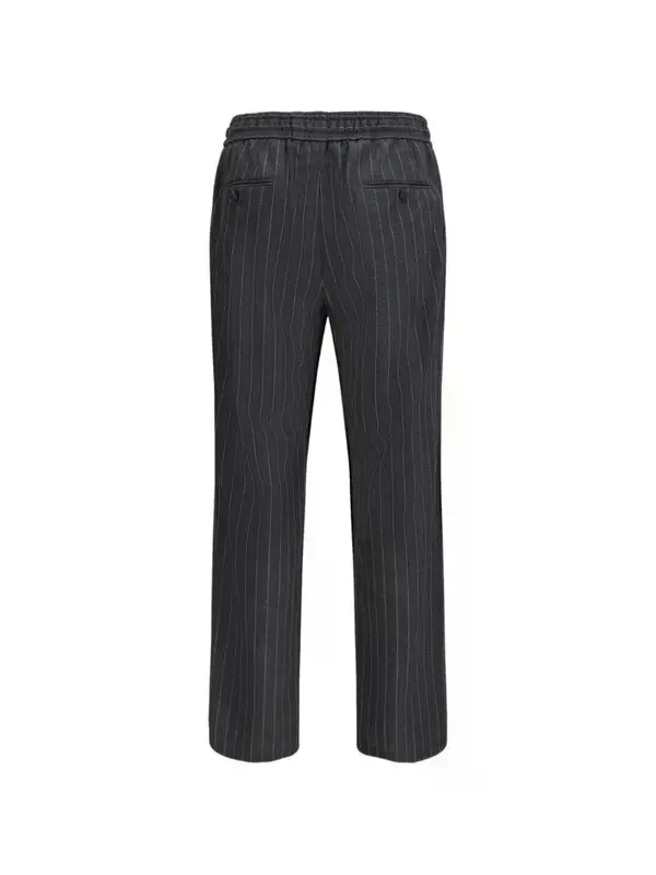Dolce & Gabbana Stripe-pattern Drawstring Trousers - Grey